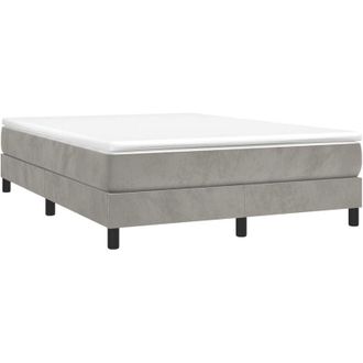 vidaXL Vidaxl - Sommier &agrave; ressorts de lit Gris clair 140x190 cm Velours