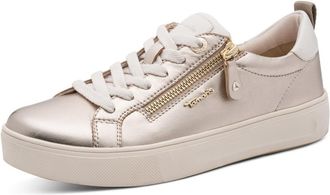 Tamaris Comfort Damen Sneaker flach mit Rei&szlig;verschluss Freizeit, Gold (Lt Gold), 40 EU
