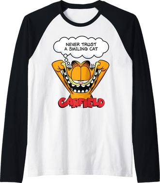 Garfield Sneaky Cheeky Cat Kitty LOL 80er 90er Cartoon Classic Raglan