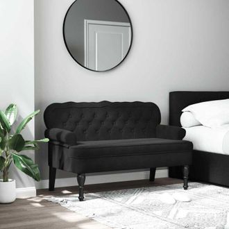 vidaXL Vidaxl - Banc avec dossier noir 119,5x64,5x75 cm velours