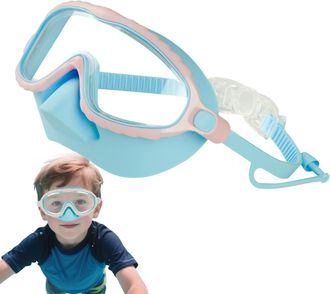 Generico Schwimmbrille f&uuml;r Kleinkinder mit Nasenschutz, Jugendbrille, Anti-Beschlag, auslaufsicher, verstellbar, bequem, klare Sicht, Gesichtsabdeckung f&uuml;r und