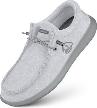 Giesswein Mocassin M&eacute;rinos Hommes Hellgrau 42 - Slip on Chaussures en Laine m&eacute;rinos, Slipper Confort, Chaussures Basses pour Hommes, Confortables & l&eacute;g&egrave;res, Sne