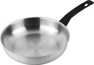 Magefesa Essencial Inox - Silberne Pfanne 24cm, Edelstahl, Ohne Beschichtung Oder Antihaftbeschichtung, Ökologisch, Geeignet Für Alle Arten Von Kochfeldern, In