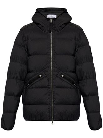 Stone Island doudoune &agrave; capuche - Noir