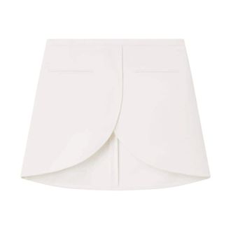 Courr&egrave;ges Femme, Jupes, Blanc, Taille: 36 FR Mini-jupe trap&egrave;ze en twill