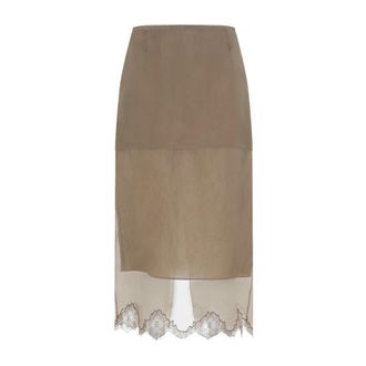 Carven Transparenter Dessous-Rock - - Skirts - Damen - Beige - XS