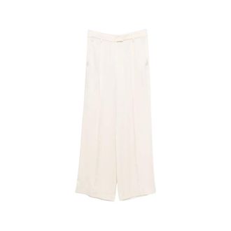 Brunello Cucinelli Femme, Pantalons, Beige, Taille: 34 FR Pleated Wide Pantalons