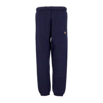 Carhartt Work in Progress Homme, Pantalons, Bleu, Taille: XL Pantalon de surv&ecirc;tement marine et or avec taille &eacute;lastique
