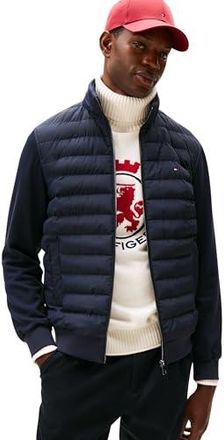 Tommy Hilfiger Sweat &agrave; Capuche Zipp&eacute; Homme Mix Media Hooded Zip Through Veste en Duvet, Bleu (Desert Sky), M