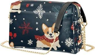 Mnsruu Sacs à bandoulière pour femme, sac à main en cuir motif chien de Noël