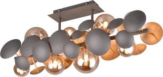 Trio Plafonnier 8xg9 metal anthracite verre ambre max 10w select - bubble 88830855