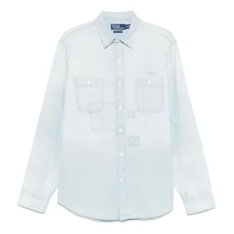 Polo Ralph Lauren Homme, Chemises, Bleu, Taille: XL Chemise Sport Manches Longues