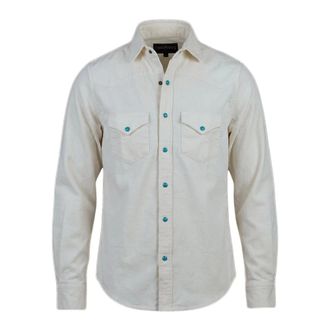 CHESAPEAKE'S Chemise Western en Velours Flagstaff - Homme - Chemises - Blanc - Taille: L