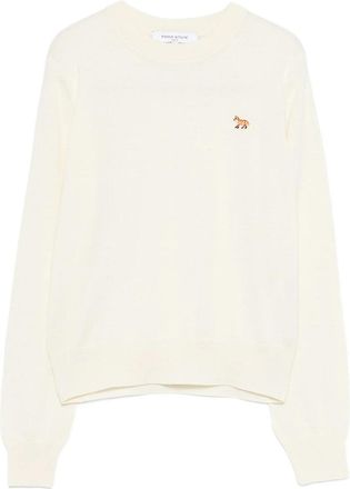 Maison Kitsun&eacute; Pull Col Rond - Beige Clair