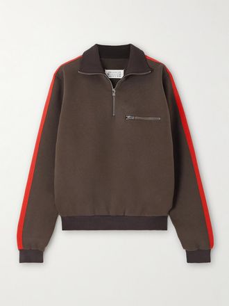 Maison Margiela Sweatshirt Aus Jersey Aus Einer Baumwollmischung Mit Stehkragen - Braun