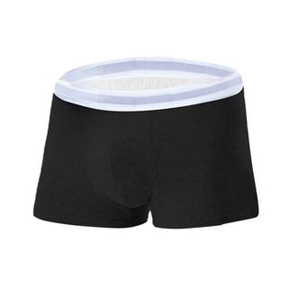Generic Boxer pour homme - En coton - Stretch - Couleur unie - Respirant - Boxer pour homme, Noir, XXL taille courte