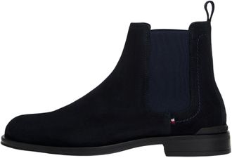 Tommy Hilfiger Herren Chelsea Boots Corporate aus Wildleder, Blau (Desert Sky), 43