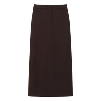 Dunst S&auml;ulen-Midi-Rock - - Skirts - Damen - Braun - M