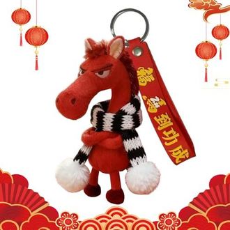 Generico Porte-cl&eacute;s pour femme - Mignon 2026 Ann&eacute;e du Cheval Pendentif pour Sac - Porte-cl&eacute;s Animaux en Peluche Pour Hommes Femmes Filles Adolescents Mari Fils