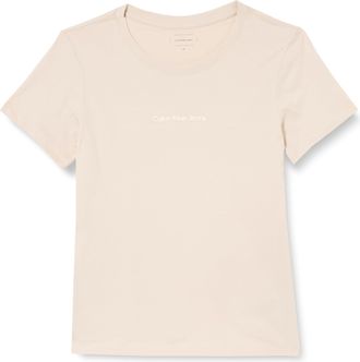 Calvin Klein Damen Institutional Graphic Slim Tee S/S T-Shirt, Moonbeam, 3XL