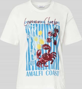 Zabaione T-Shirt mit Motiv-Print und Pailletten Modell Lo44bster