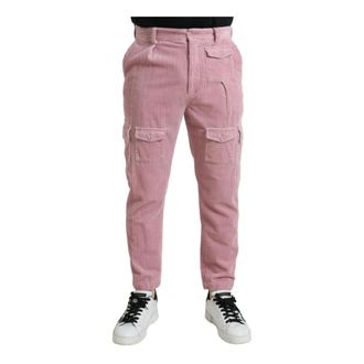 Dolce & Gabbana Rosa Corduroy Skinny Cargo Jeans - - Trousers - Herren - Rosa - M