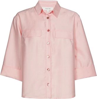 Marie M&eacute;ro Femme, Blouses et Chemises, Rose, Taille: 50 FR Chemise Courte Droite avec Poches de Poitrine
