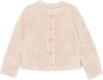 Liska veste en fourrure artificielle à boutonnière - Tons neutres