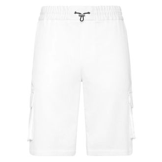 Philipp Plein Homme, Shorts, Blanc, Taille: M Cargo Shorts Racing Club
