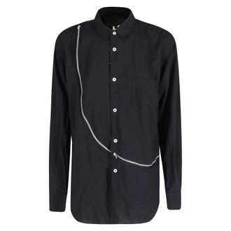 Comme Des Gar&ccedil;ons Garment Treated Centre Zip Shirt - - Blouses & Shirts - Damen - Schwarzk - S