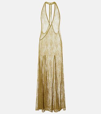 Adriana Degreas Maxikleid Sheer aus Spitze mit offenem R&uuml;cken