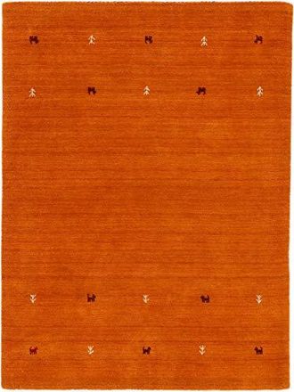 Carpetfine Tapis de Laine Gabbeh Uni Orange 120x170 cm | Tapis Moderne pour Le Salon et la Chambre &agrave; Coucher