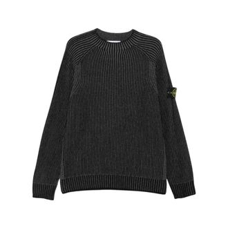 Stone Island SweaT-shirt &agrave; col rond avec &eacute;cusson Compass - Homme - Pulls - Noir - Taille: XL