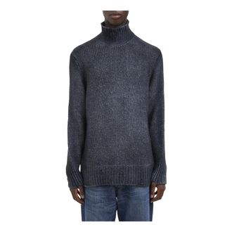 Avant Toi Maglia Collo Alto in Cashmere e Seta - - Knitwear - Herren - Blau - L