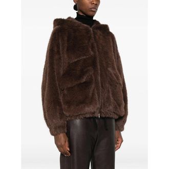 Tela Faux Fur Hooded Jacket - Brown