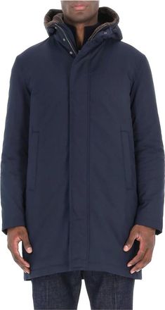 Herno Homme, Manteaux, Bleu, Taille: 5XL Parka Bleue avec Doublure en Peluche
