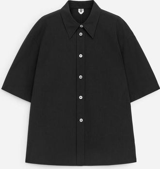 Arket Kurz&auml;rmlige Hemdbluse -Schwarz