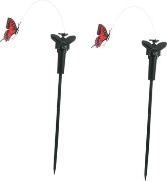 BESPORTBLE 2 Stück Solar Gartenstecker Realistische Bewegliche Schmetterlinge Wetterfest Kunststoffstab Robust für Außenbereich Garten Terrasse Wegdekoration Zuf