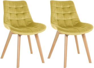 Clp 2er Set St&uuml;hle Brook Samt gelb