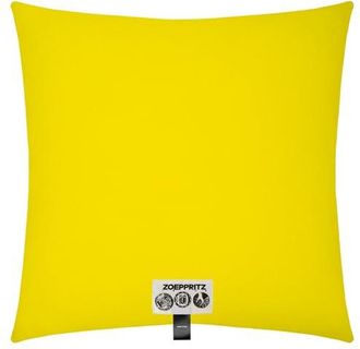 Zoeppritz Soft-Fleece-Kissenbezug - Polarfleece-Kissenbezug mit Häkelstich - Flauschige Kissenhülle - 40x40 cm - 150 Yellow - von zoeppritz since 1828, 702291-9