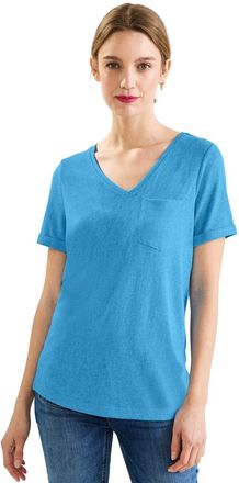Street One Damen A319585 Kurzarmshirt, Splash Blue, 36 EU