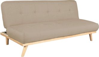 Sklum Verstellbares 3-Sitzer Sofa aus Leinen Juhli Braun Weizen