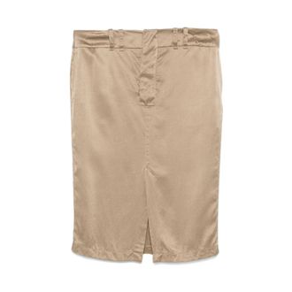 Saint Laurent Taupe Seiden Bleistiftrock - - Skirts - Damen - Beige - M