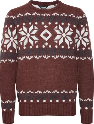 Solid SDNorwig Herren Weihnachtspullover Norweger-Pullover Winter Strickpullover Grobstrick Pullover mit Stretch Rundhals-Ausschnitt Regular fit, Größe:XL, 
