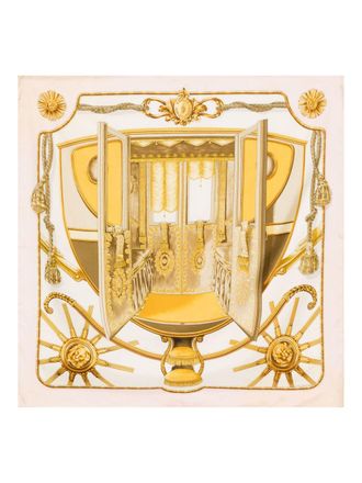 Hermès écharpe Coach Scarf par Francoise de la Perriere 90 cm - Marron