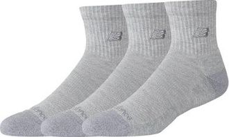 New Balance Unisexe Active Premium QTR 3 Pack en Gris, Coton, Taille XL