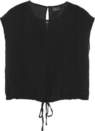 s.Oliver Blusentop Bluse Transparente Bluse mit &uuml;berschnittenen Schultern und Bindeband