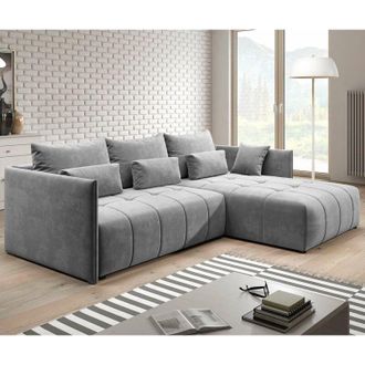 Furnix Sofa yalta Couch ausziehbar mit Bettkasten und Kissen Schlafsofa mh 85 - Furnix