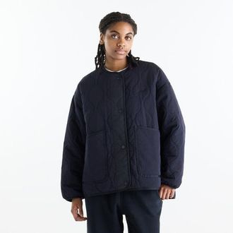 New Balance Femme Quilted Bomber en Bleu, Nylon, Taille XS