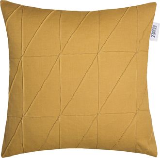 Sch&ouml;ner Wohnen Kollektion Across Zierkissenh&uuml;lle 2er Set Gold - Kissenh&uuml;lle 45x45 cm ohne F&uuml;llung - hochwertiger Leinen-Baumwoll Mix - waschbarer Zierkissenbezug